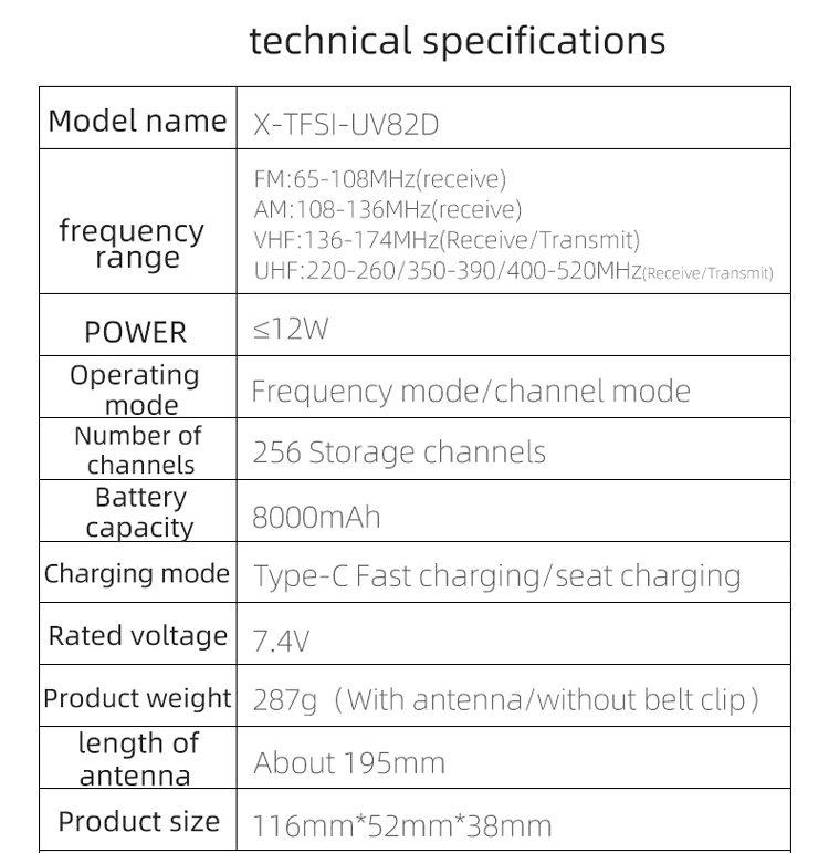KSUN UV82D MDC Signaling SOS Long Range Air Band Ham Radio