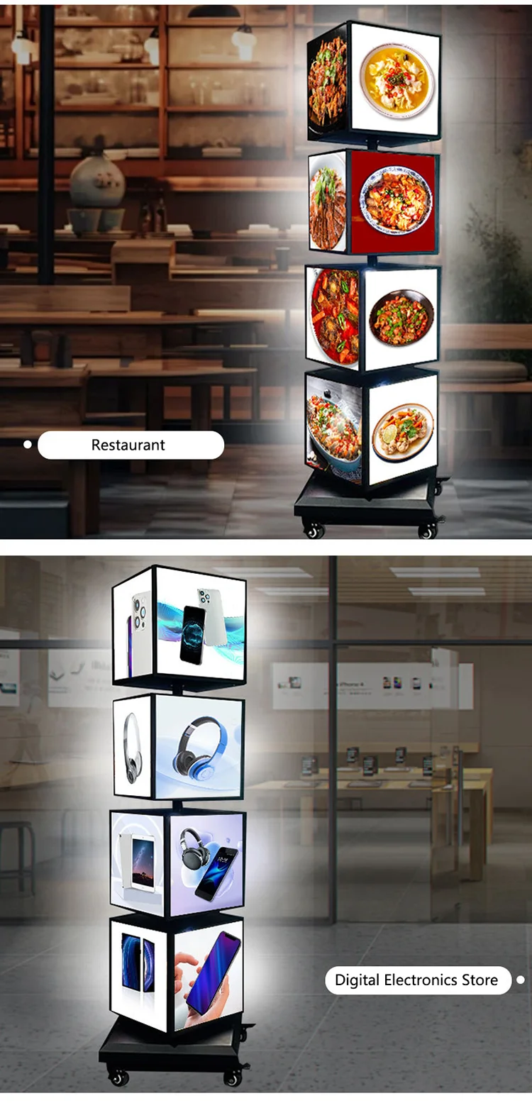 Outdoor Waterproof Rotating Light Box - Custom Menu Display