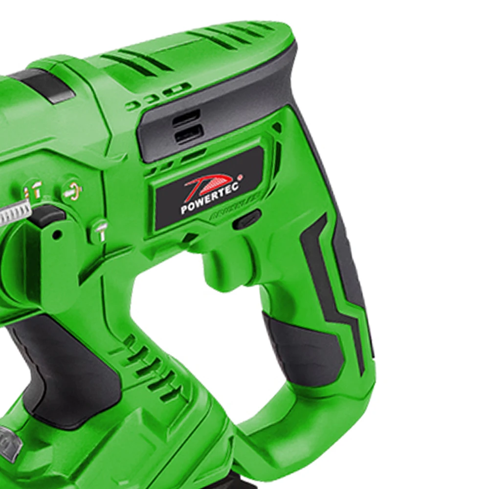 POWERTEC 20V Li-ion Cordless Brushless Rotary Hammer 20V Lithium ...