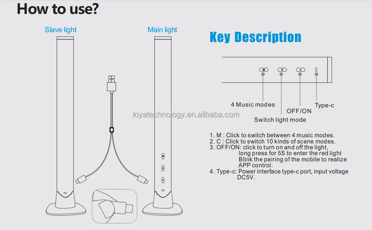 Gaming Smart Led Desktop Music Light 2 Lights Per Pack Pc App Control ...