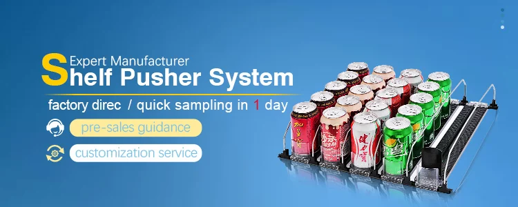 10 Lane Pusher Glide Drink Bottle Organizer,Adjustable Beverage Spring ...