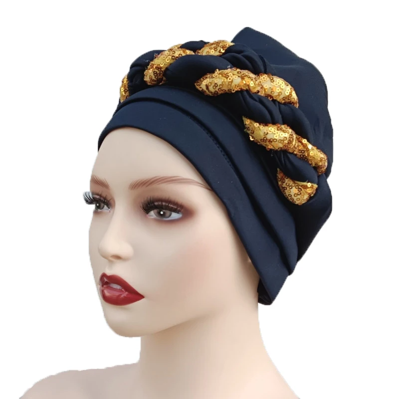 On-time Shipping Braid Muslim Hijab Hat Wholesale Women Hijab Turban ...
