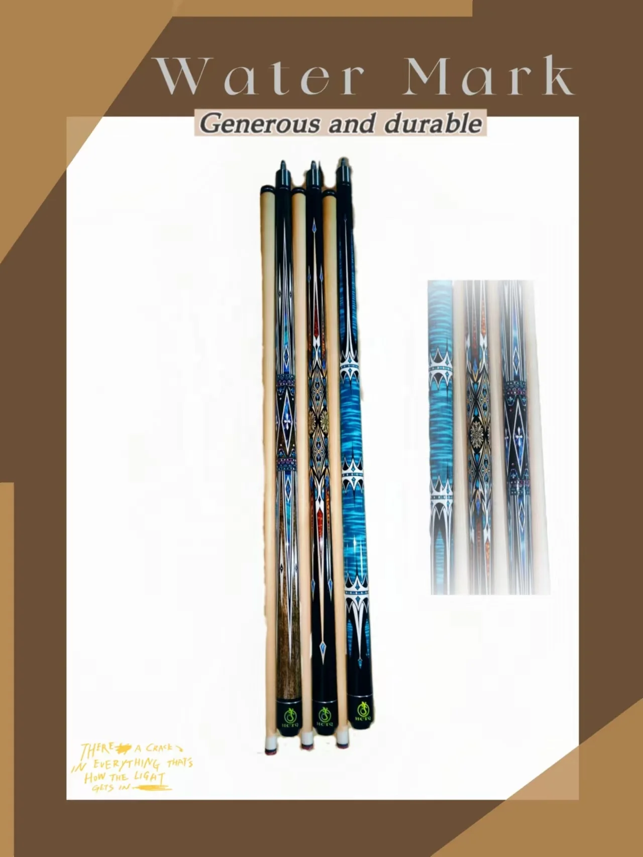 Long Water Mark Snooker Cue With Large Skin Head - Buy Maple Snooker ...