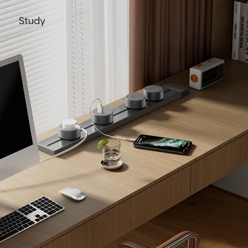 S8 series Popular Surface Power Track Socket Aluminum Wireless Outlet ...