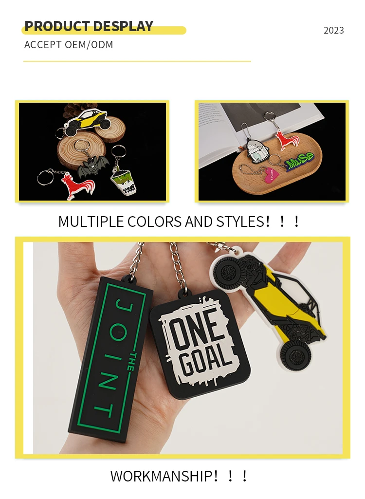 Custom Rubber Pvc Keychain 3d Logo Custom 2d Silicone Key Chain / Soft ...