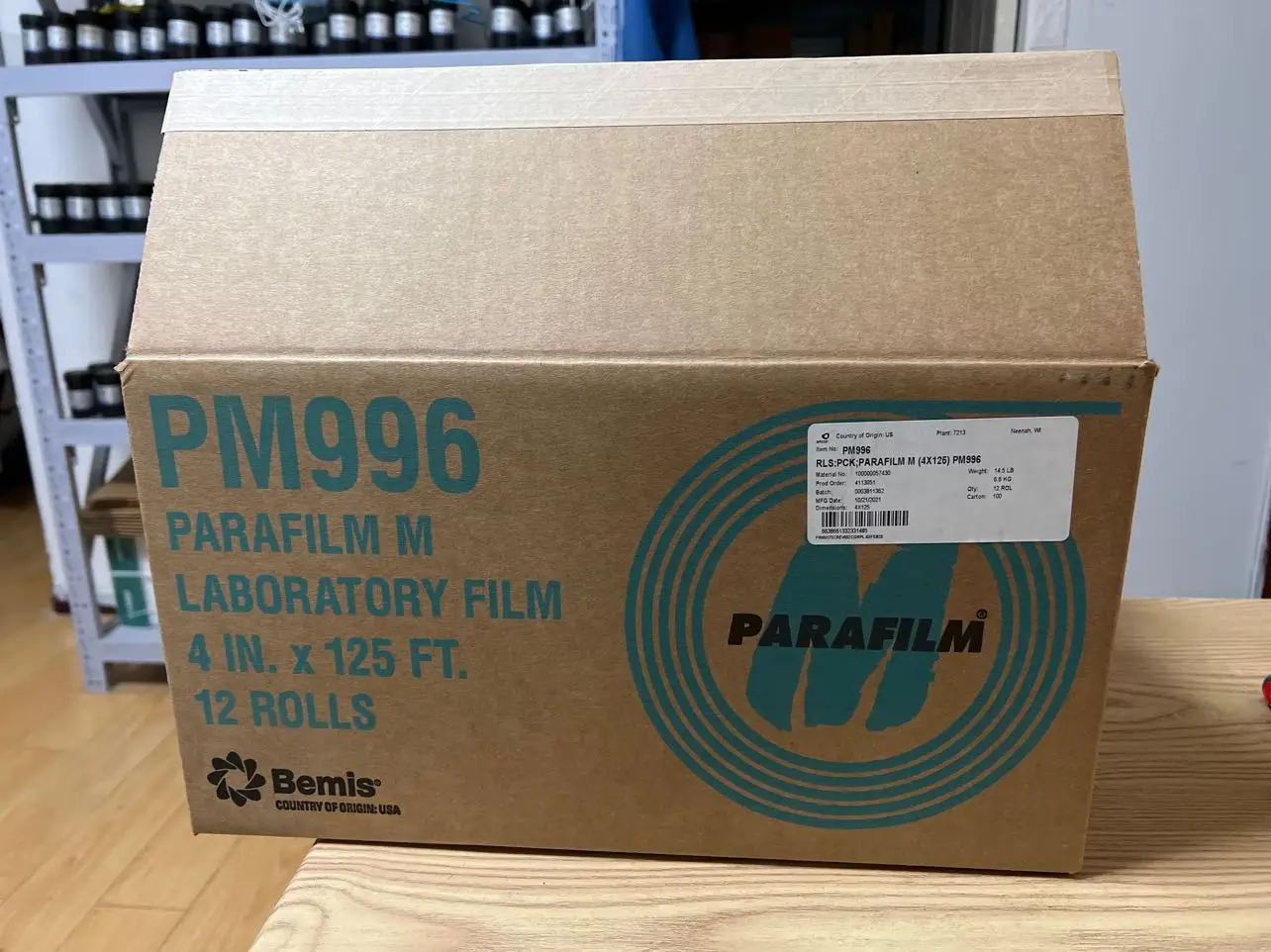 Pm996 Parafilm M Laboratory Film Self Sealing Film 4inchx125ft Parafilm ...