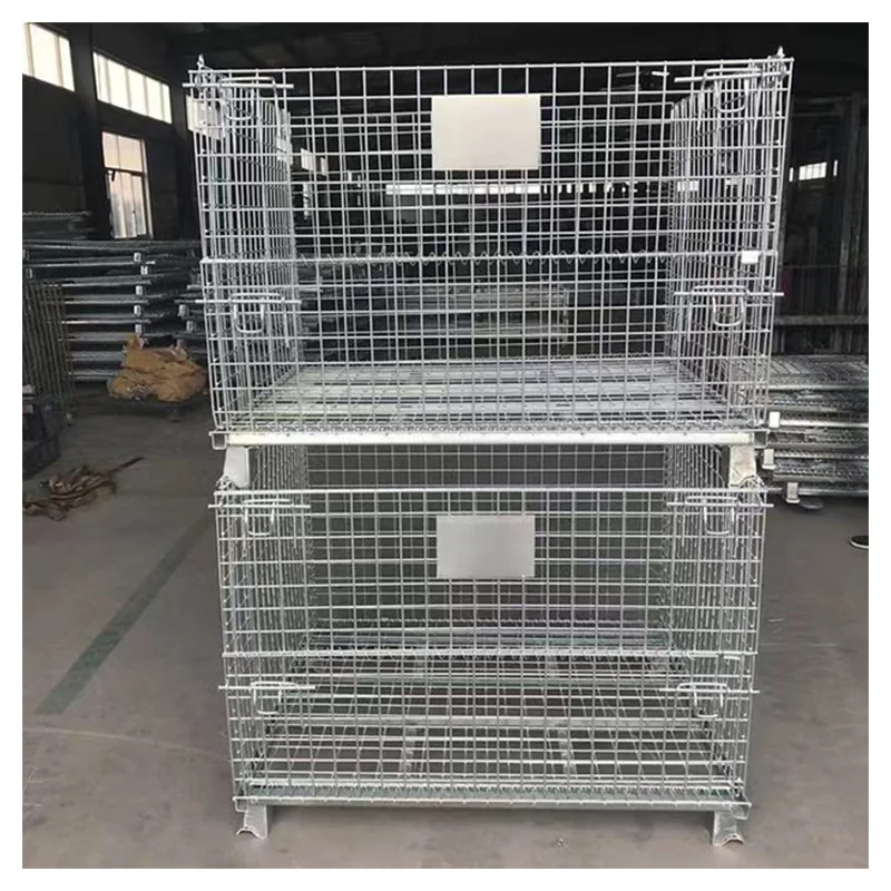Portable Stackable Steel Wire Mesh Pallet Cage Steel Cages For Storage ...