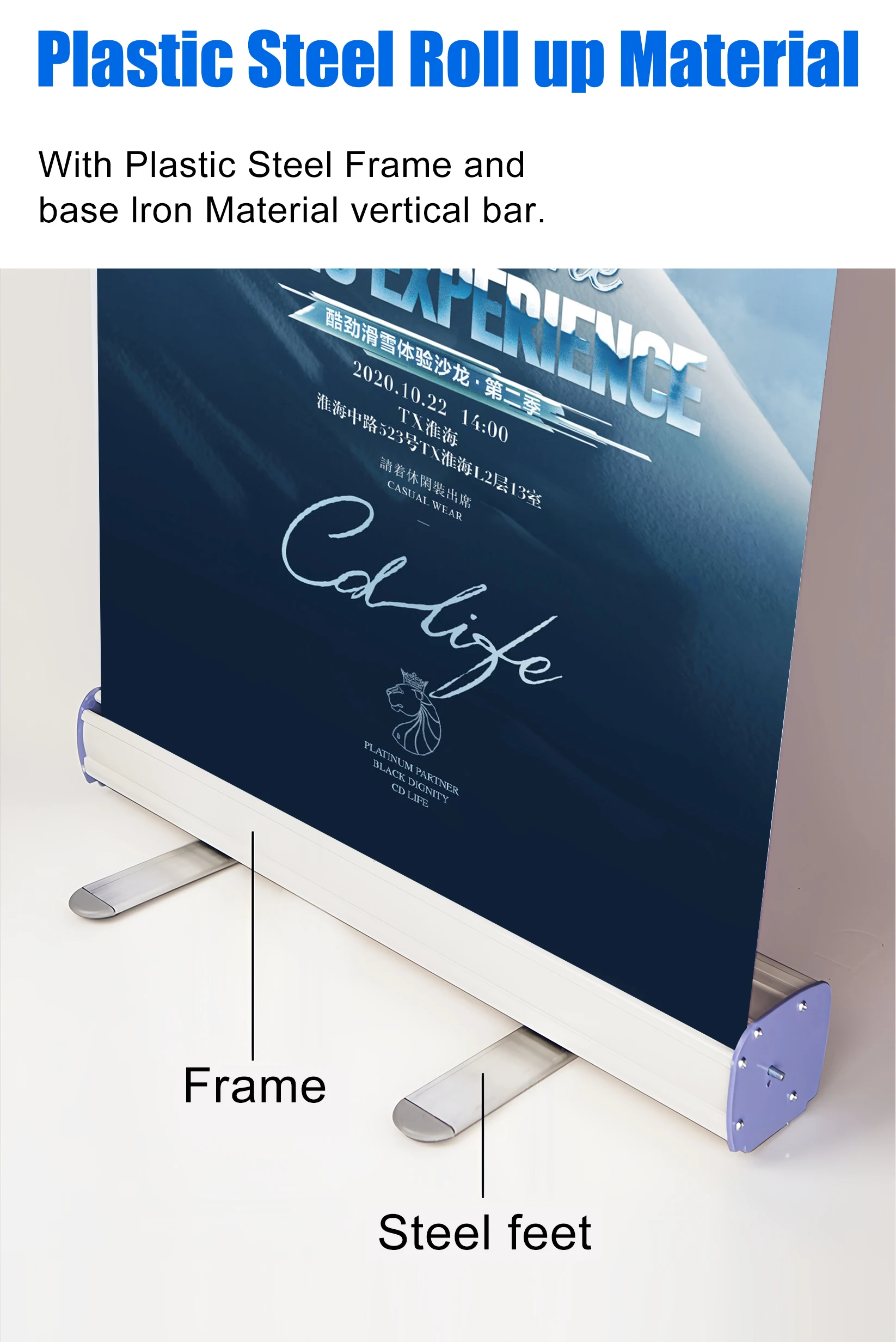 Roll up Banner Aluminum Retractable Pop up Banner Display