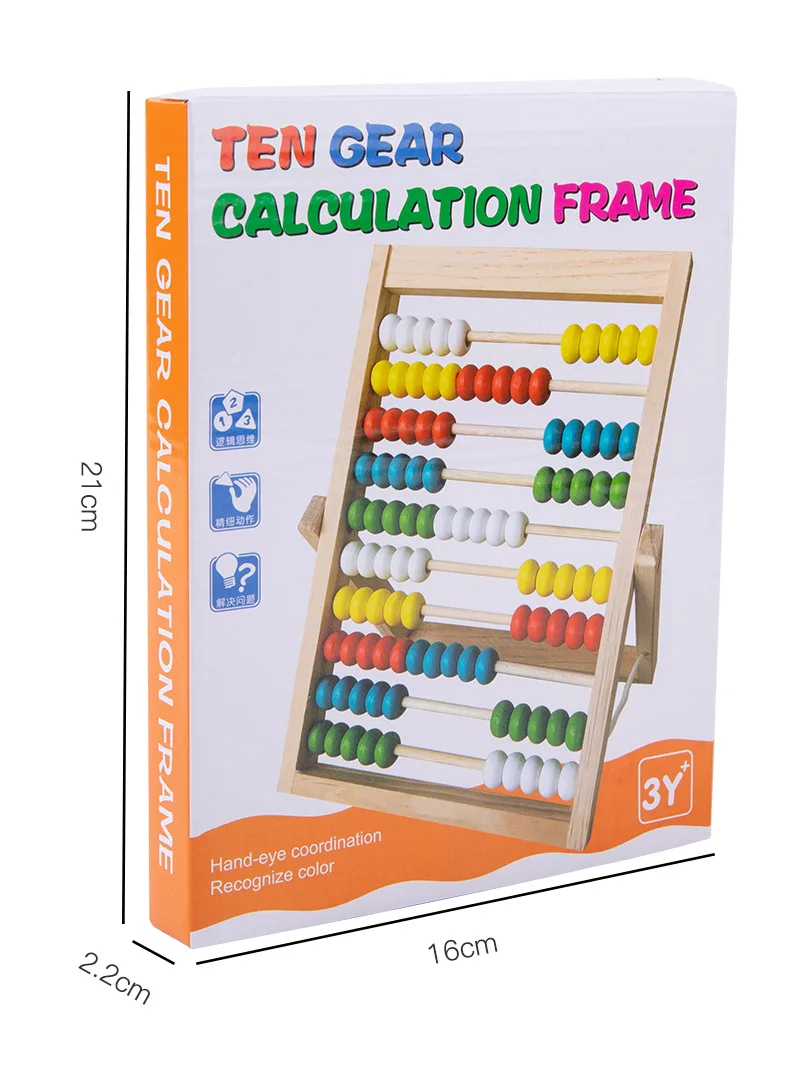 Wooden Calculation Frame Children School Mathematics 10 Abacus ...