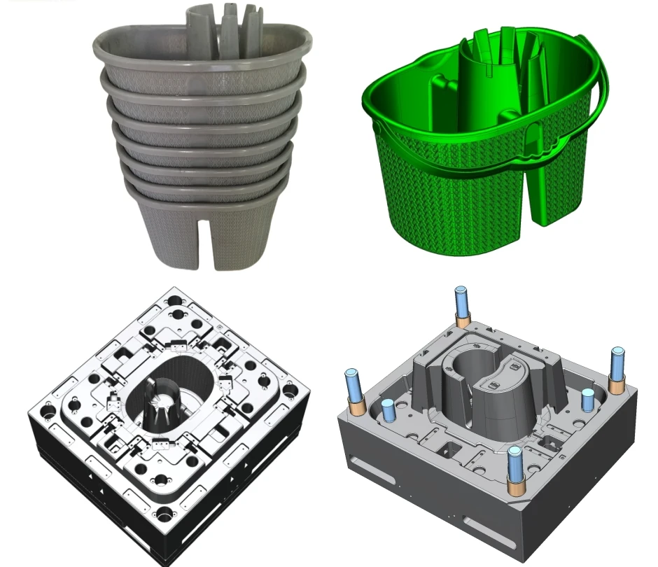 Custom Made Injection Plastic Mop Bucket Mold High Quality Molds - Buy ...