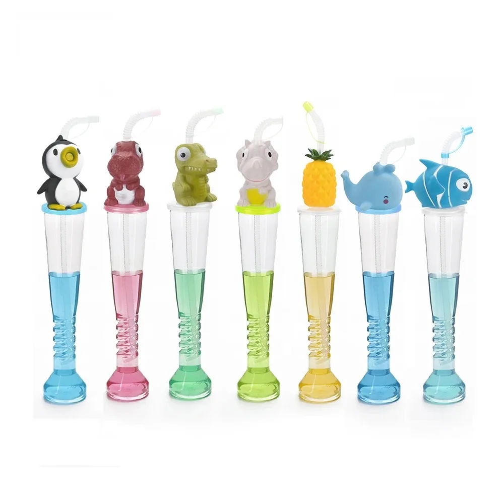 Luminous Plastic Cup Juice Drink Milk Tea Coffee Cold Drink Straw ...