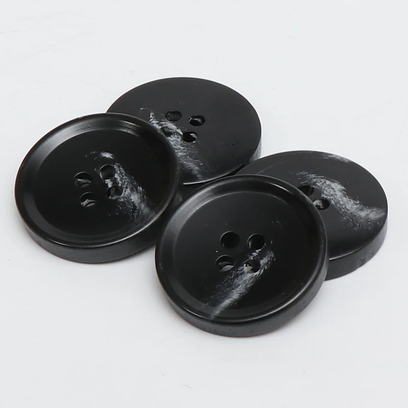 Hot selling black 4-hole custom buttons for clothes stock 5 sizes stock resin buttons for coat ...