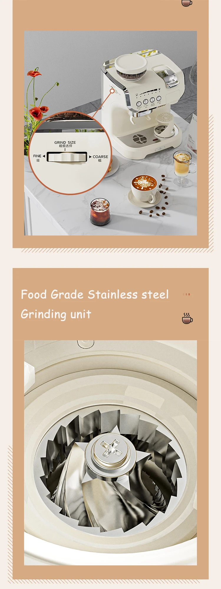 All in 1 Multi Capsule NP DG Coffee Machine Maker with Grinder