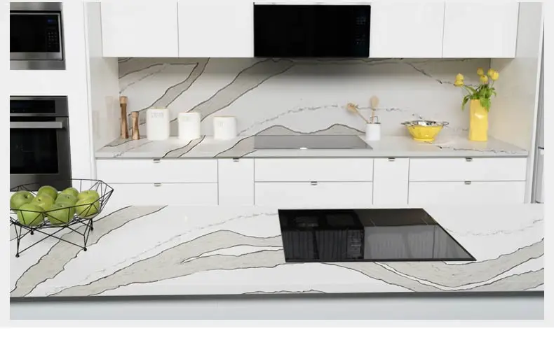 Horizon Artificial Quartz Jade White Quartz Slab Countertop Quartz ...