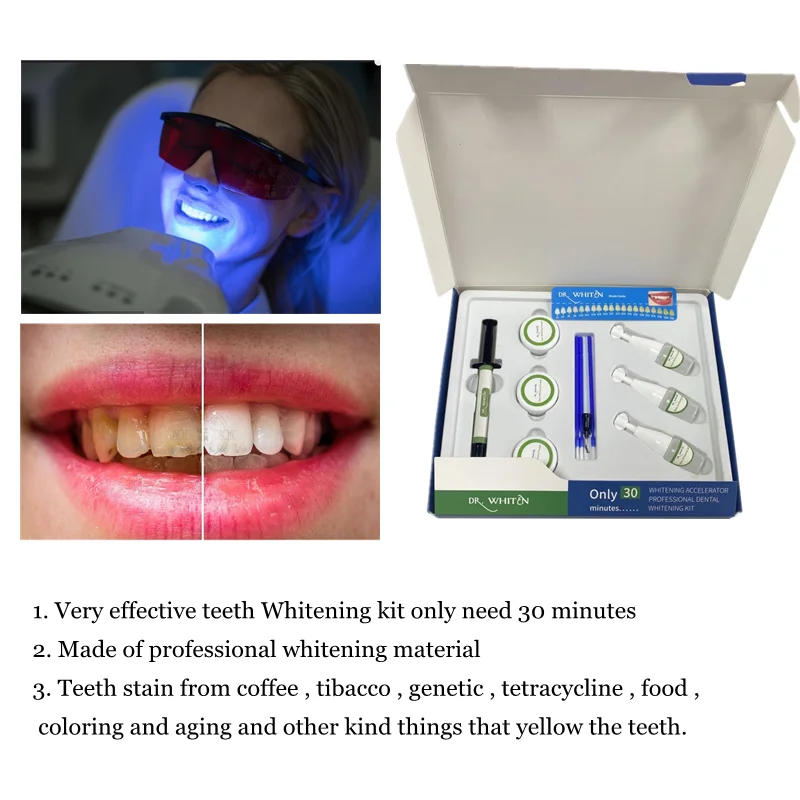 DR.WHITEN 1 Box Teeth Whitening Kit/Set Tooth Whitener Gel Bleach White ...