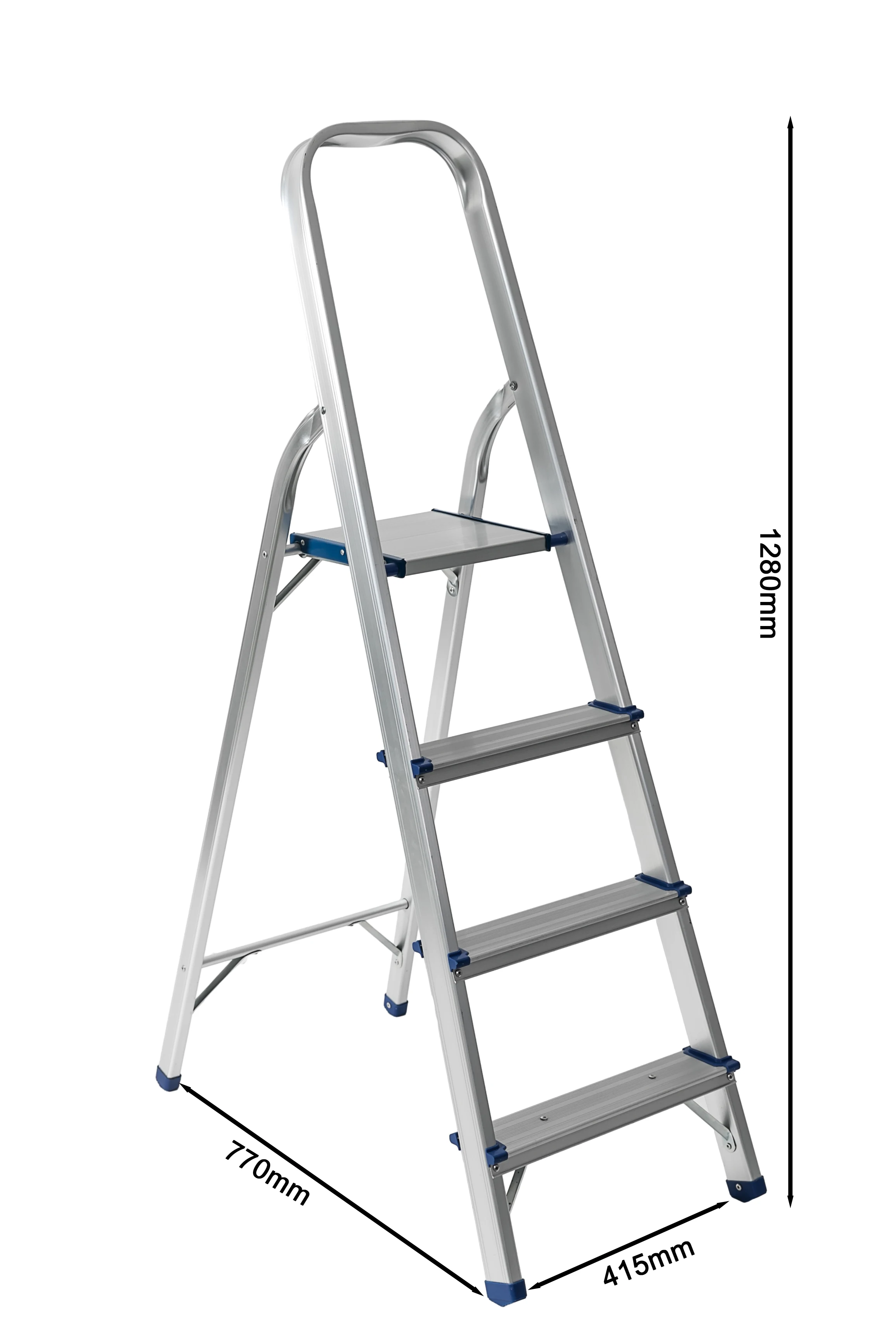 Household Folding Ladder 4 Steps Aluminum Ladder With Platform - Buy ...