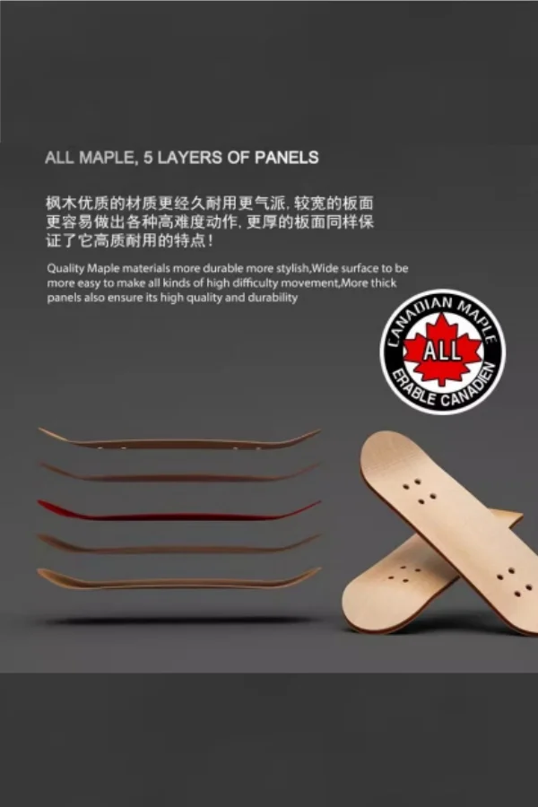 JIESEN Custom 100mm Fingerboard Skateboard Hot Sale OEM ODM Bamboo and ...