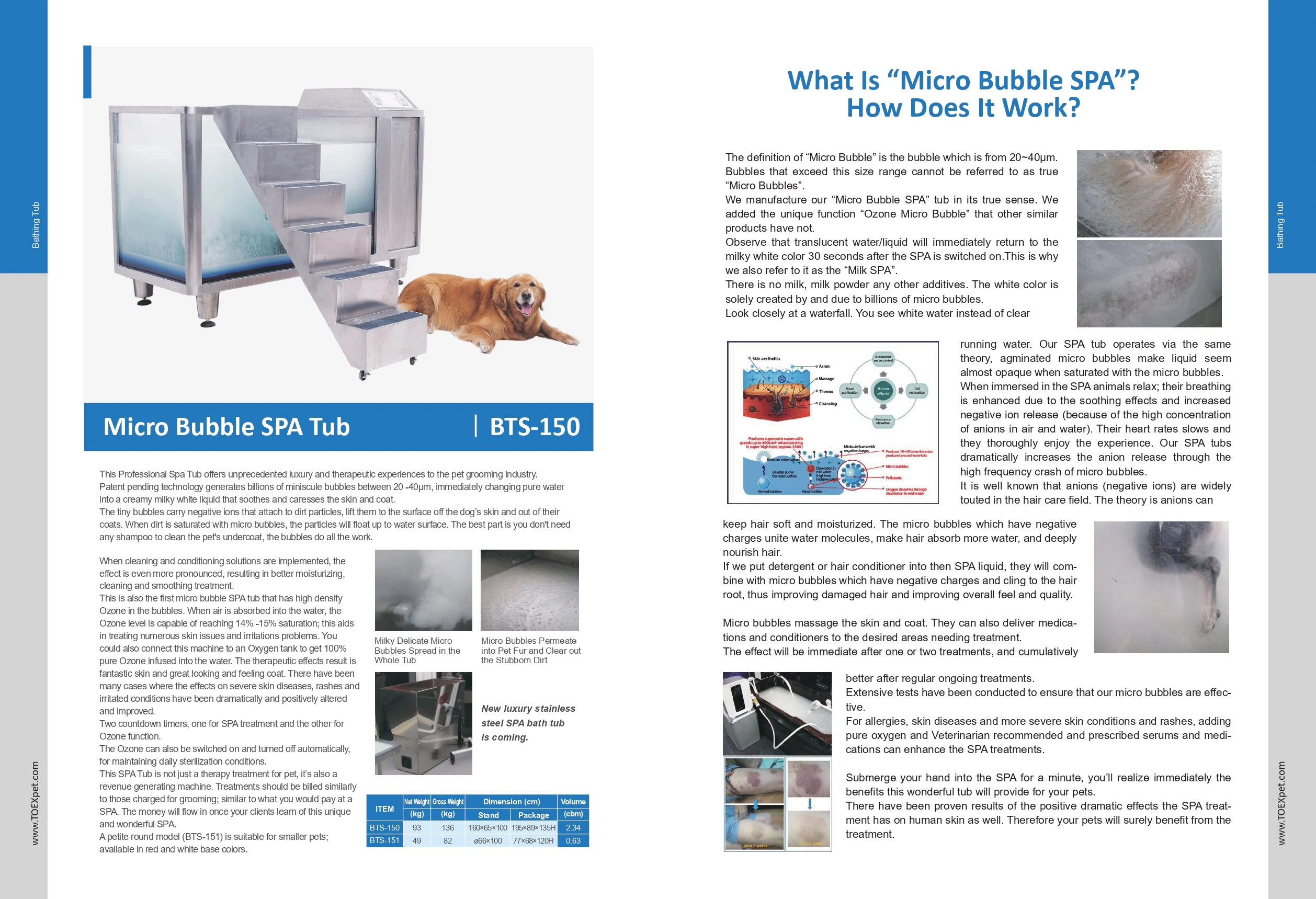 Micro Bubble Bath China Made Spa Tubs for Dogs Wholesale