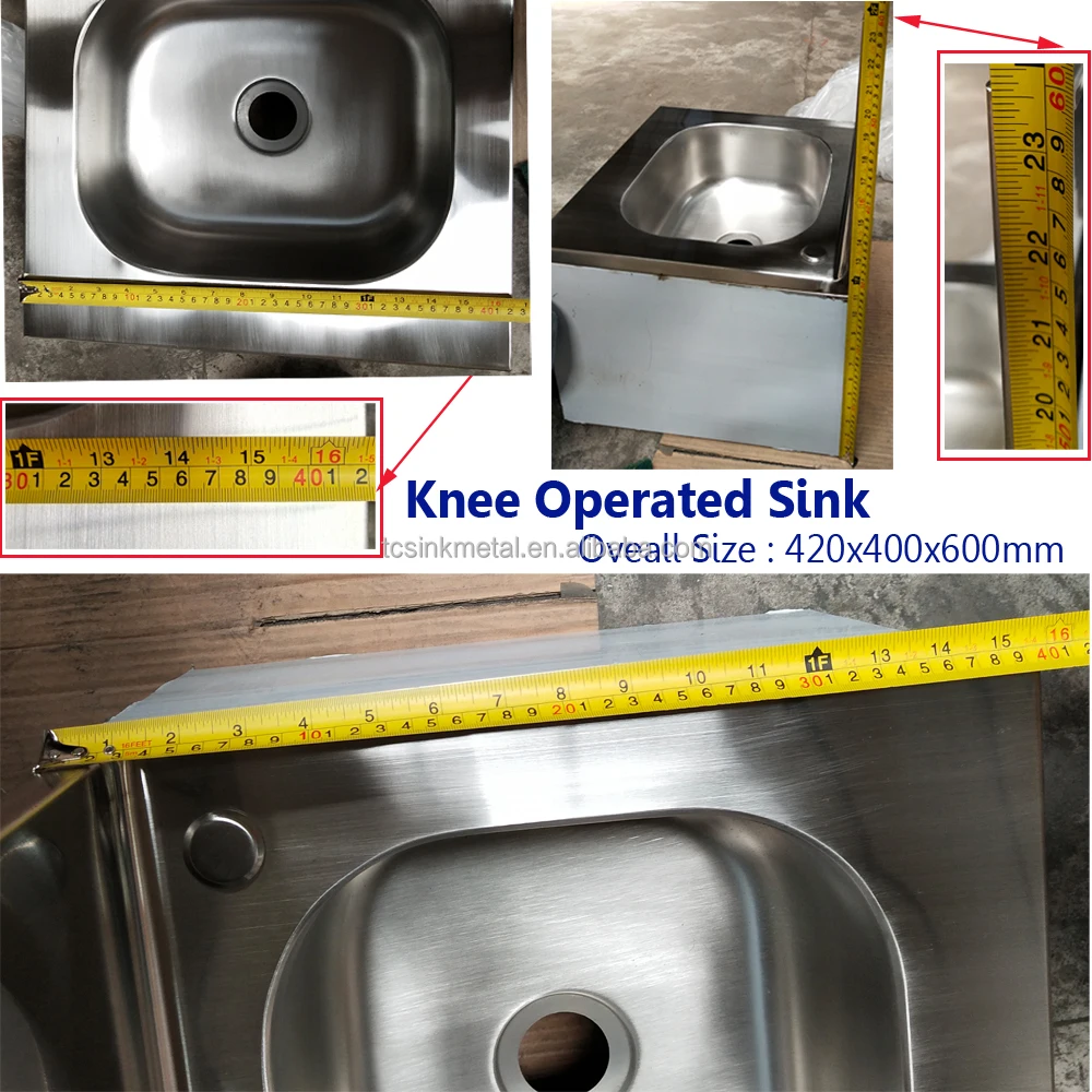 Restaurant And Hospital Knee Operated Washing Sink With Splash Back ...