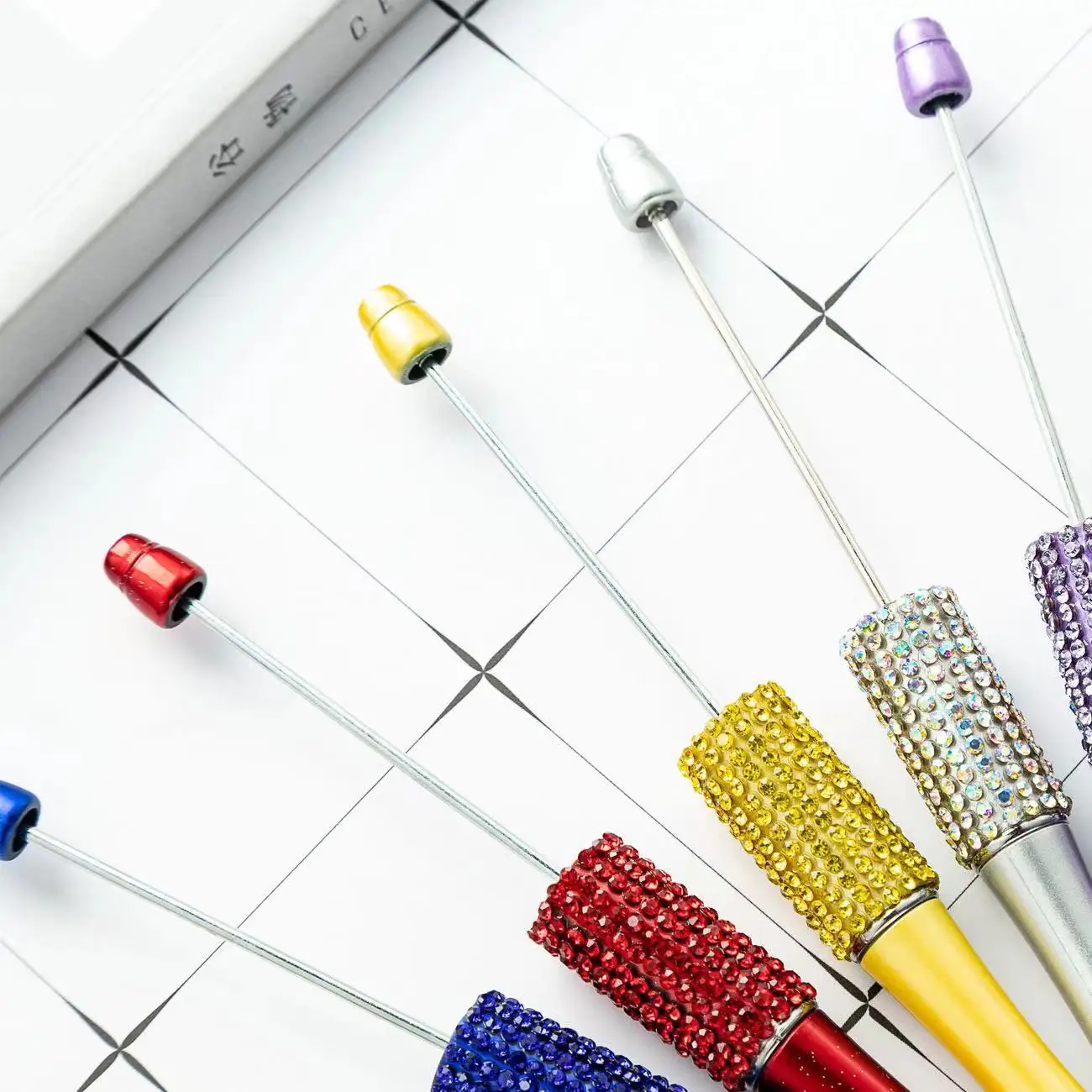 2024 New Butterfly Bling Plastic Beadable Pen Refills Black Ink Smooth ...