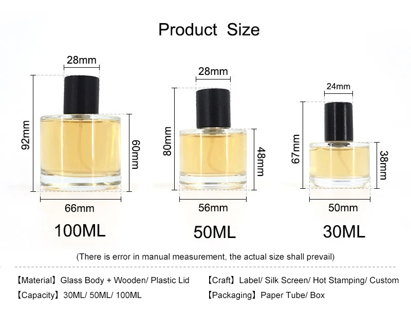 Luxury Cylinder Parfum Botol 30ml - Elegant Glass Bottle