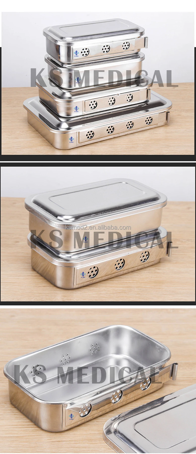 KSMED Instrument Tray - Durable Stainless Steel Sterilization Box