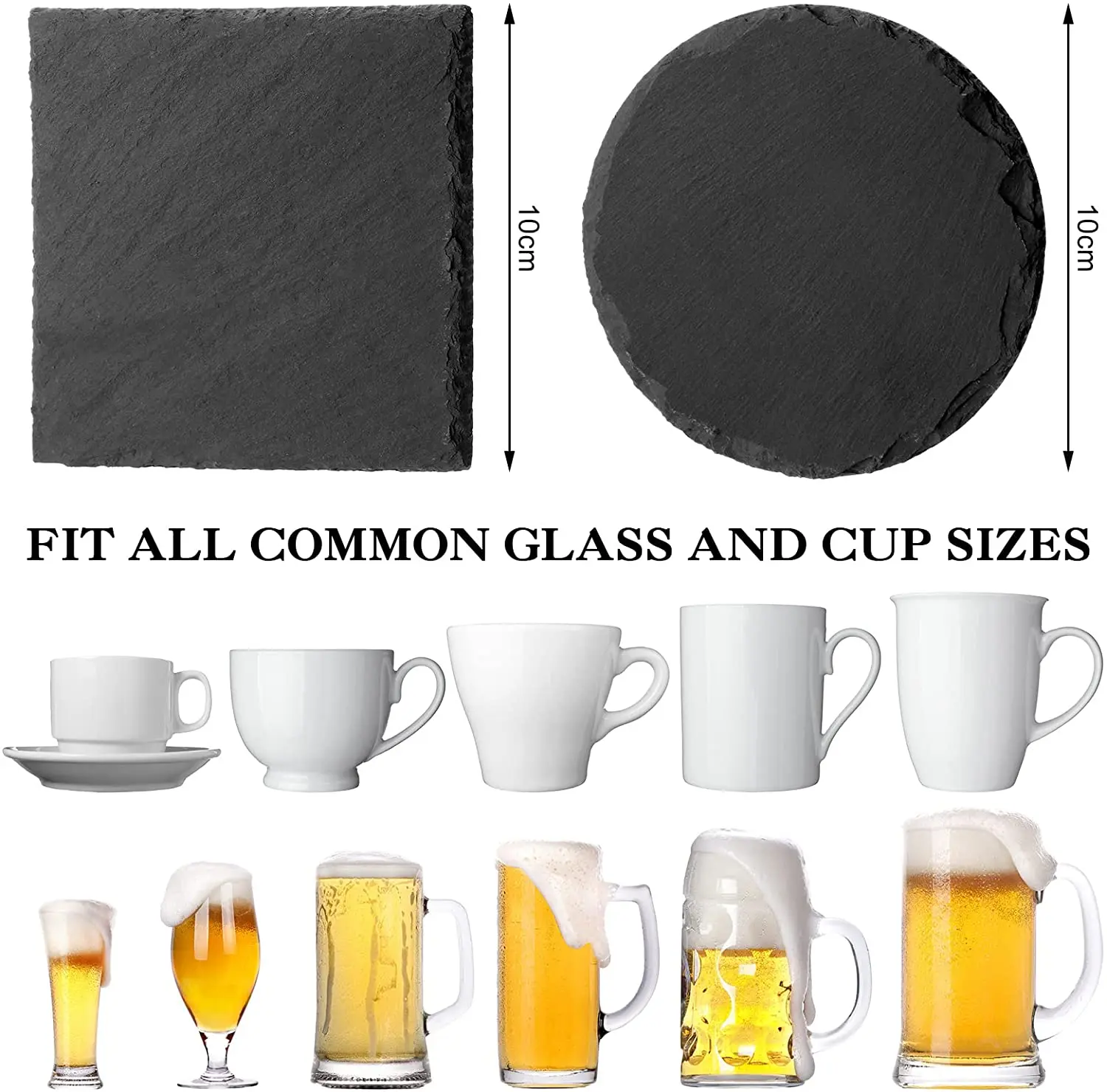 Custom Sublimation Blank Square Slate Stone Coaster Cup Mat Natural ...