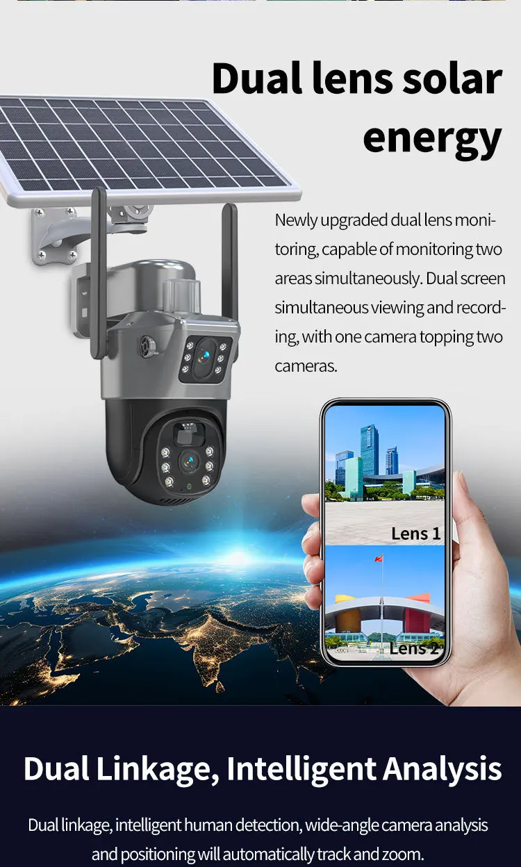 Three Eyes 4g V360 Solar Monitor 360 Degree Mobile Phone Remote Outdoor ...