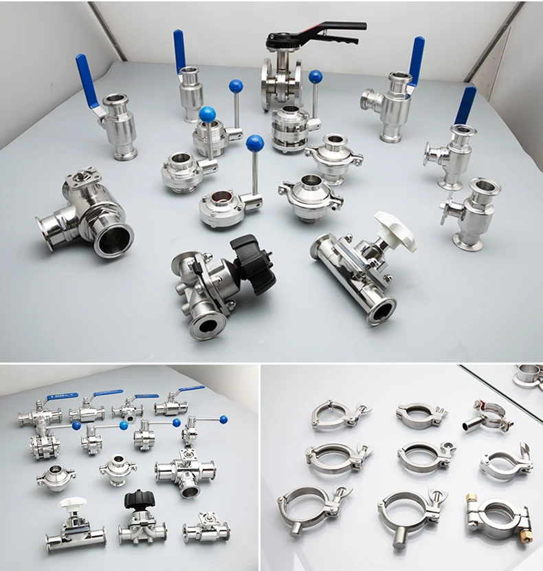 Stainless Steel Sanitary Manual Butterfly Valve with Pull Handle for ...