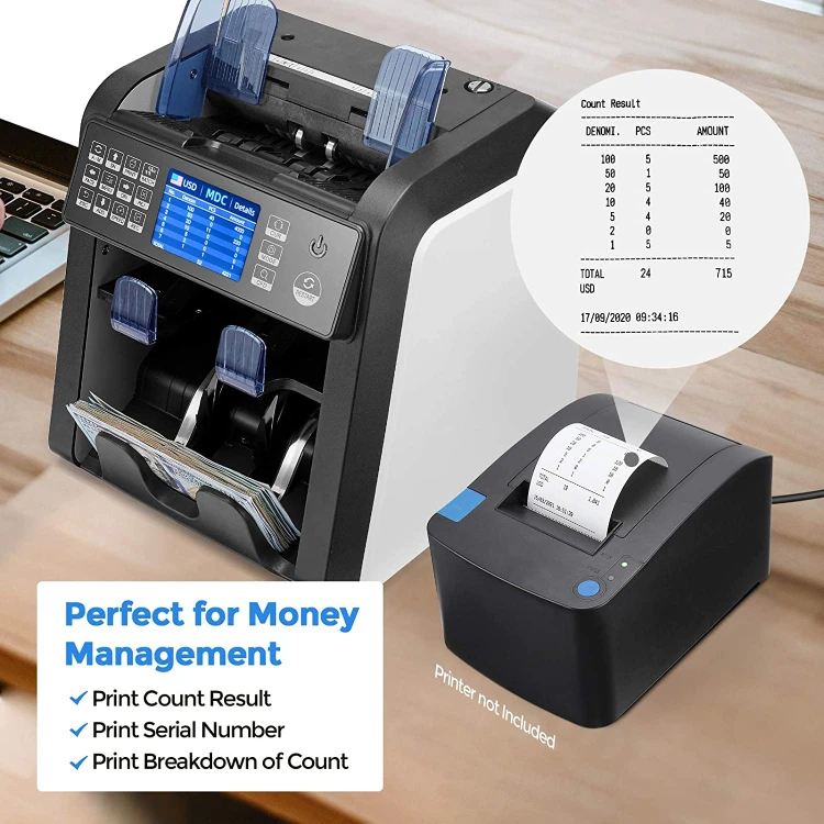 AL-950 Multi Currency Value Counter - Dual CIS Bill Counter