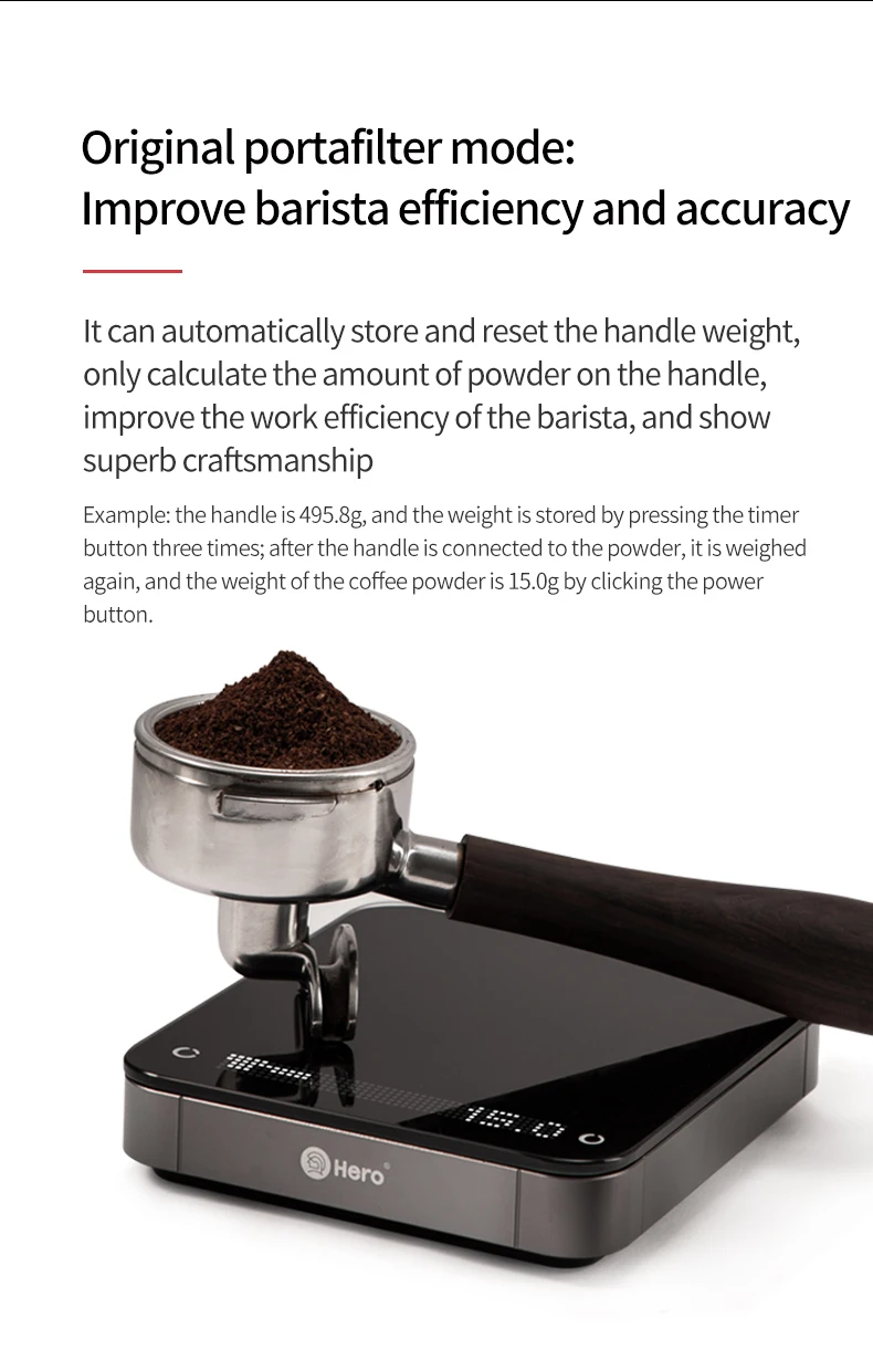 Digital Coffee Scale With Auto Timer & Tare Function