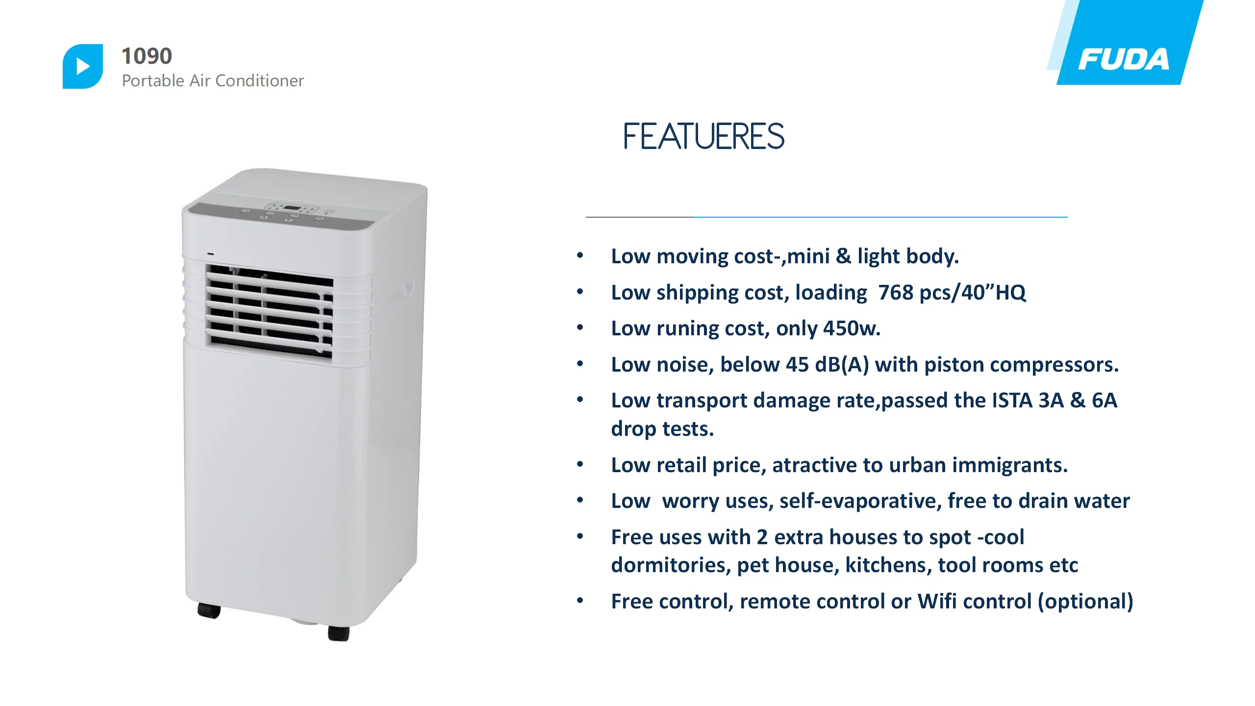 Mini Portable air Conditioner 450w Low Power Consumption 45Db Low Noise ...