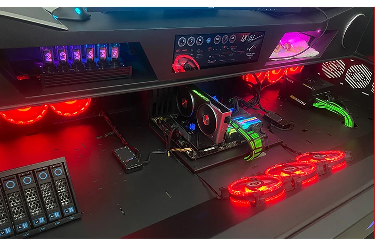 New Computer case built-in transparent large case integrated table high ...