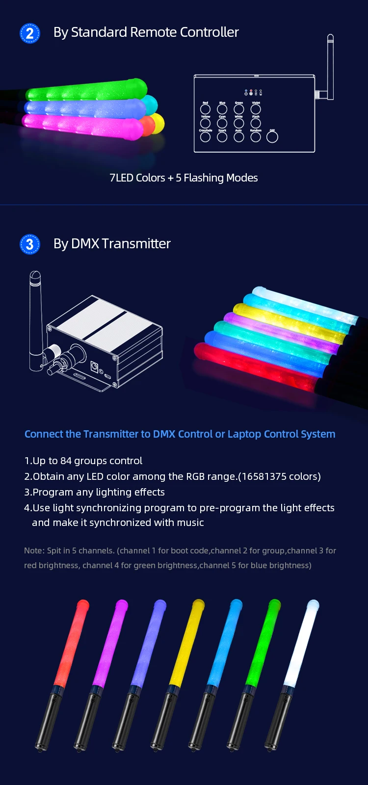 Custom Logo Light Glow Wand Cheering Stick With Rgb Lights Inside New ...