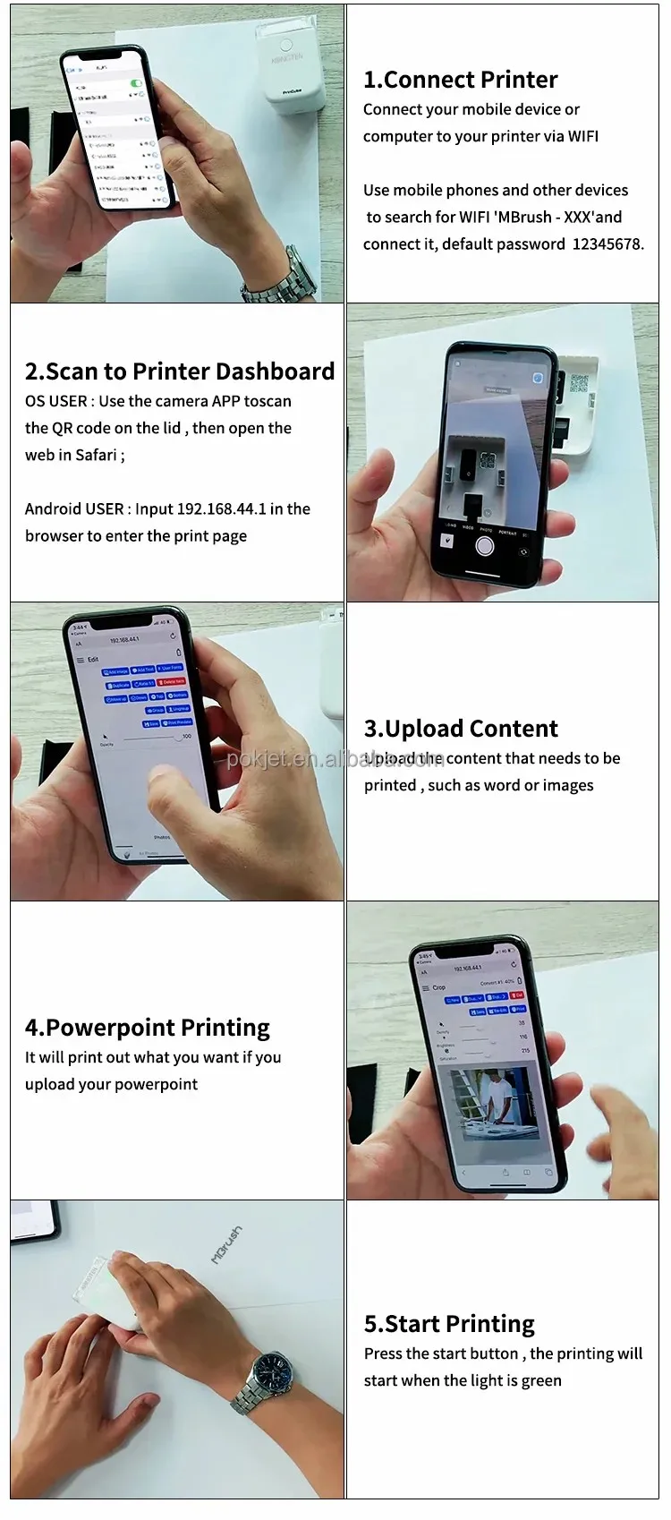2023 Smallest Handheld Mini Color Printer Wireless Controlling Handy ...