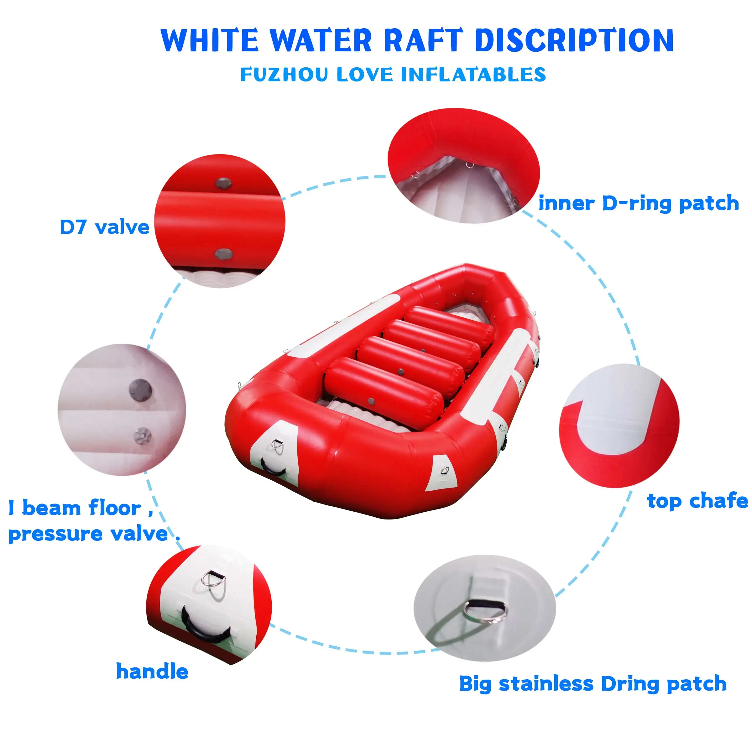 Wholesale Inflatable White Water Raft / Rafting Boat With Inflatable ...