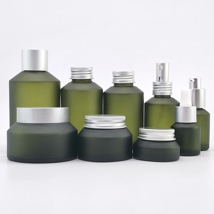 Wholesale Cosmetics Container and Packaging Matte Frosted Olive Green ...