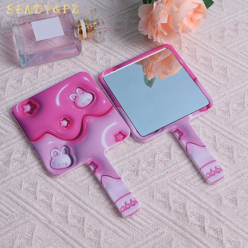 Cute Cartoon Purple Rabbit Printed Square Handheld Makeup Cosmetic ...