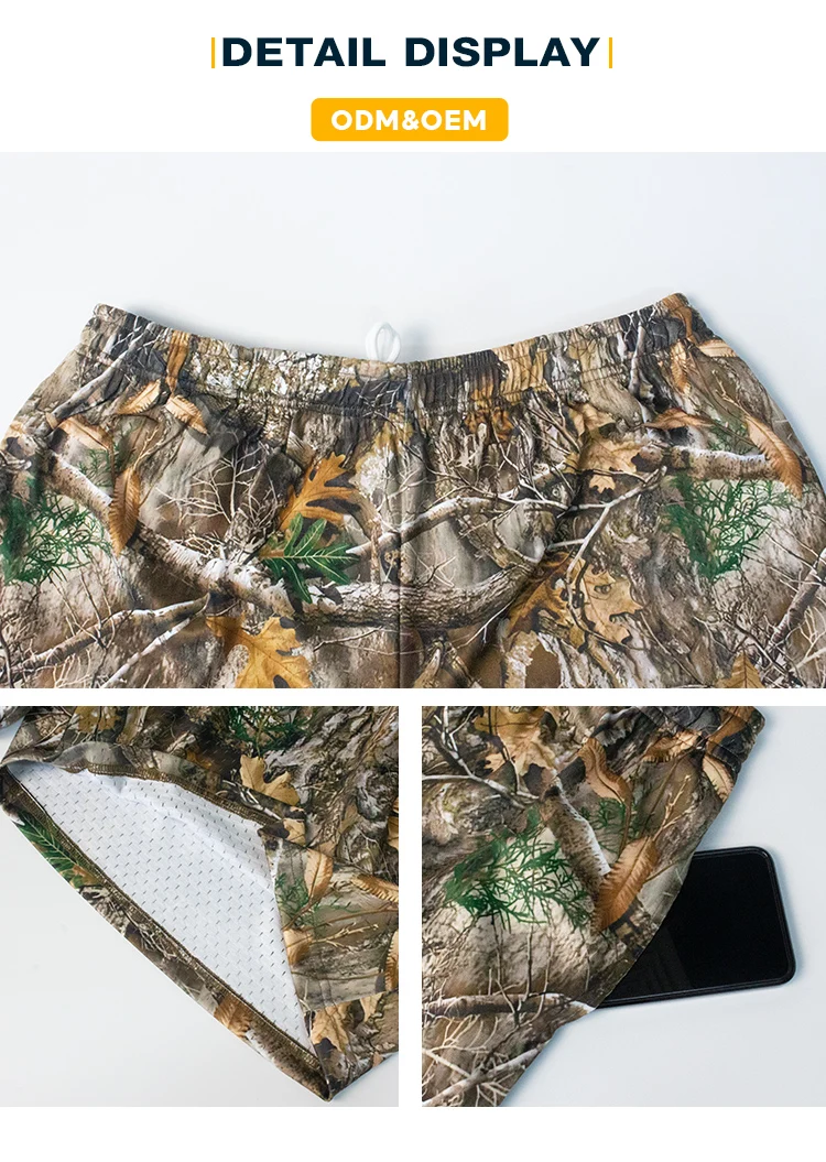 Customized Drawstring Double Inside Seam Premium Camo Print Quick Men ...