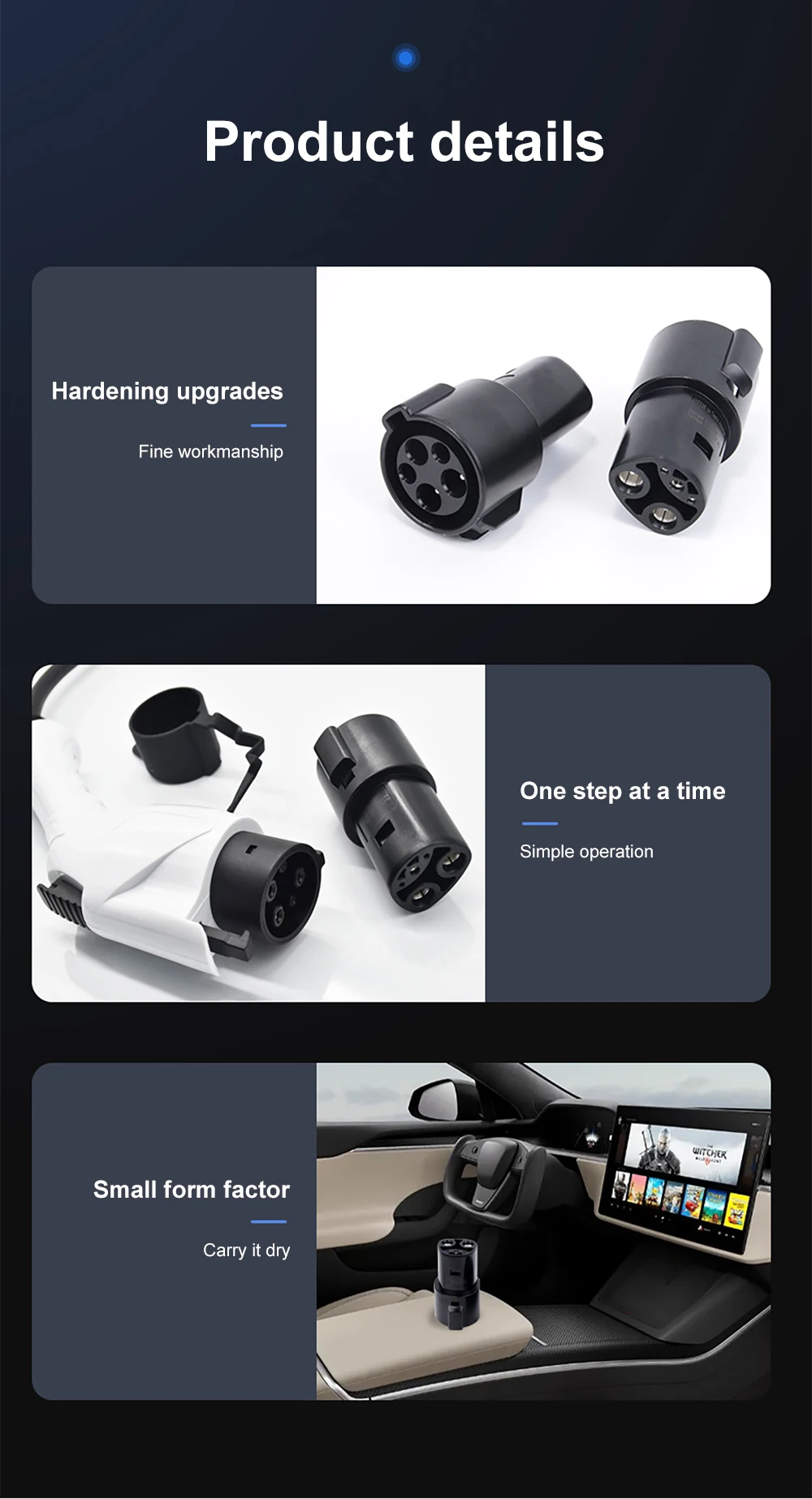 Electric Vehicles Ev Charger Ac 250v 60a Type 1 To Tesla Ev Adapter ...