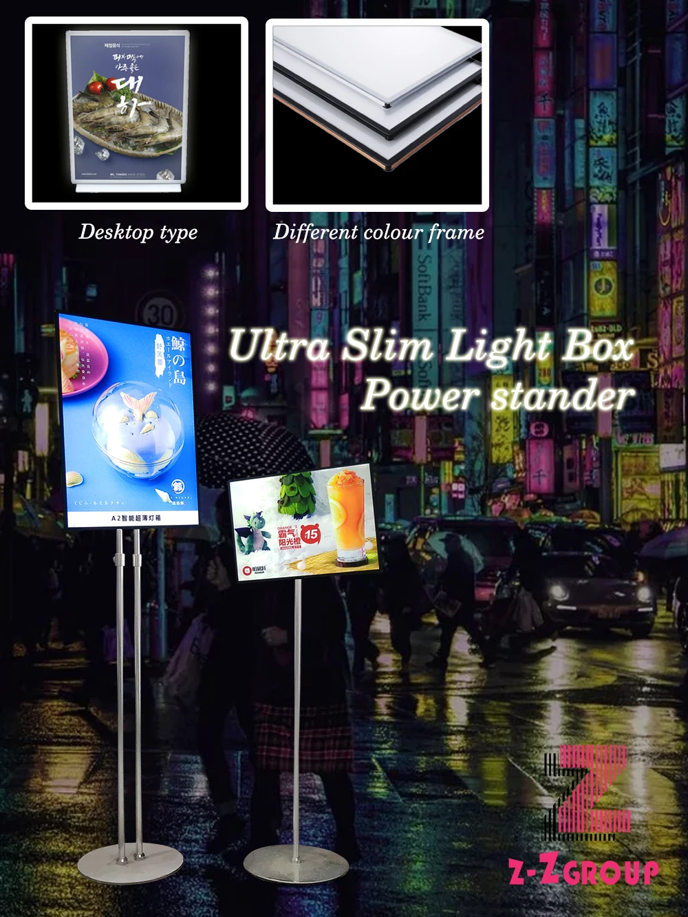Led Photo Light Box Advertising Display Glass Frame Light Box Signage ...
