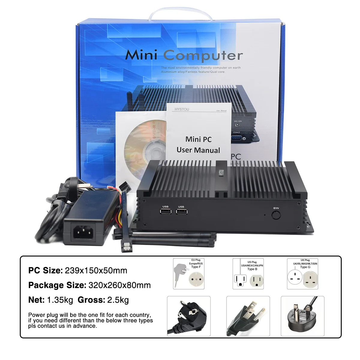 Hystou Micro Gamer Pc 12th Gen Intel Ddr5 Max 64gb Hd-mi Dp Type-c ...