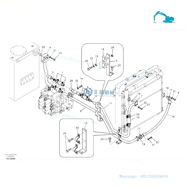 Voe14504230 Ec210b Ec240b Excavator Parts Hydraulic Tank Oil Cooler ...