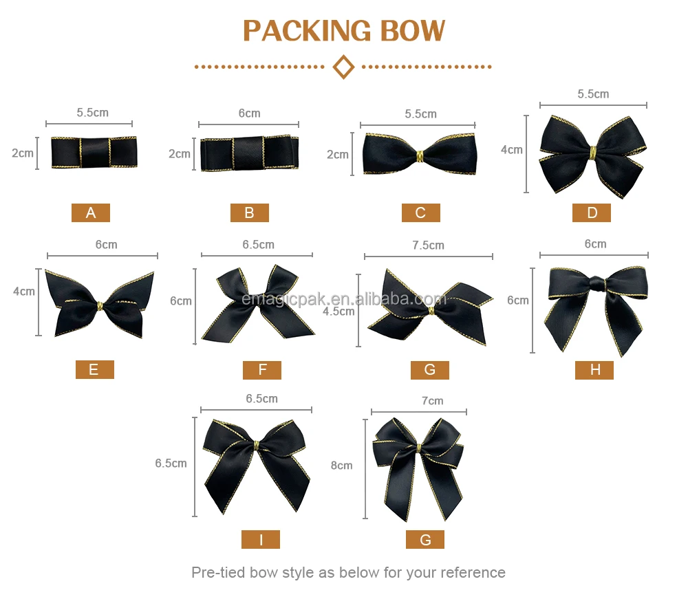 E-magic Wholesale Custom Pre Tie Bow Red Pre-tied Satin Ribbon Elastic ...