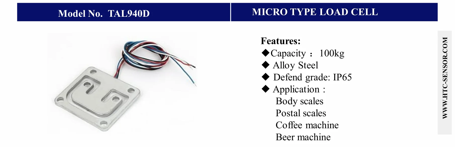 100kg Load Cell - HT Sensor TAL940D for Weighing Solutions