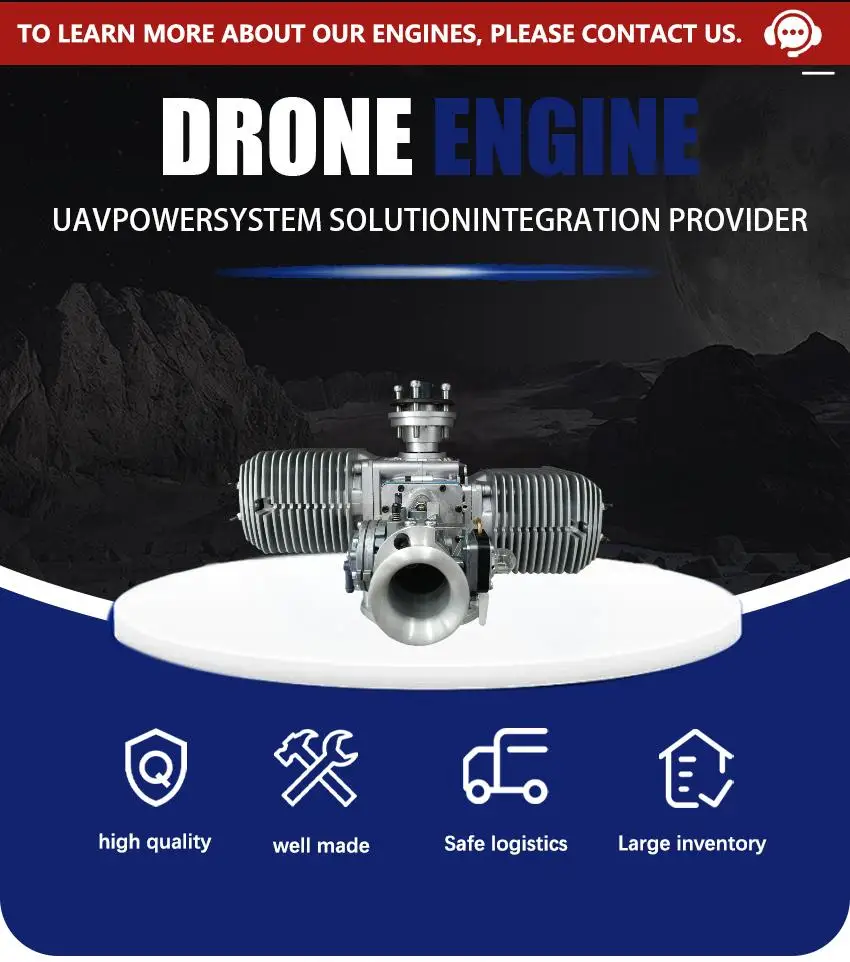 Gasoline Drone Engine 500CC Two-cylinder Two Stroke GAS Engine for RC ...