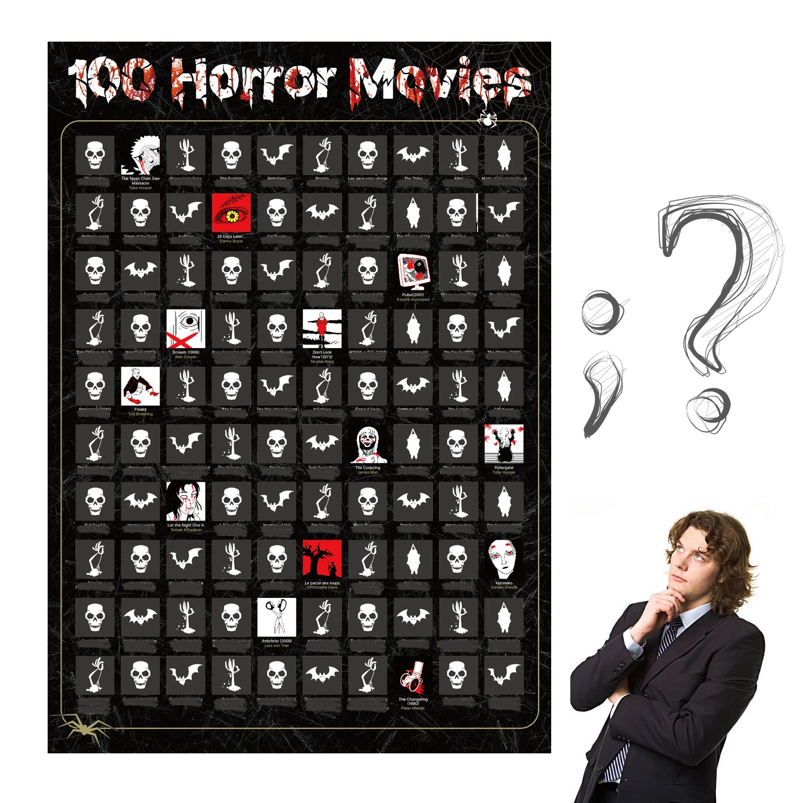 100 Essential Horrors Calendar Checklist Horror Films Of All Time ...