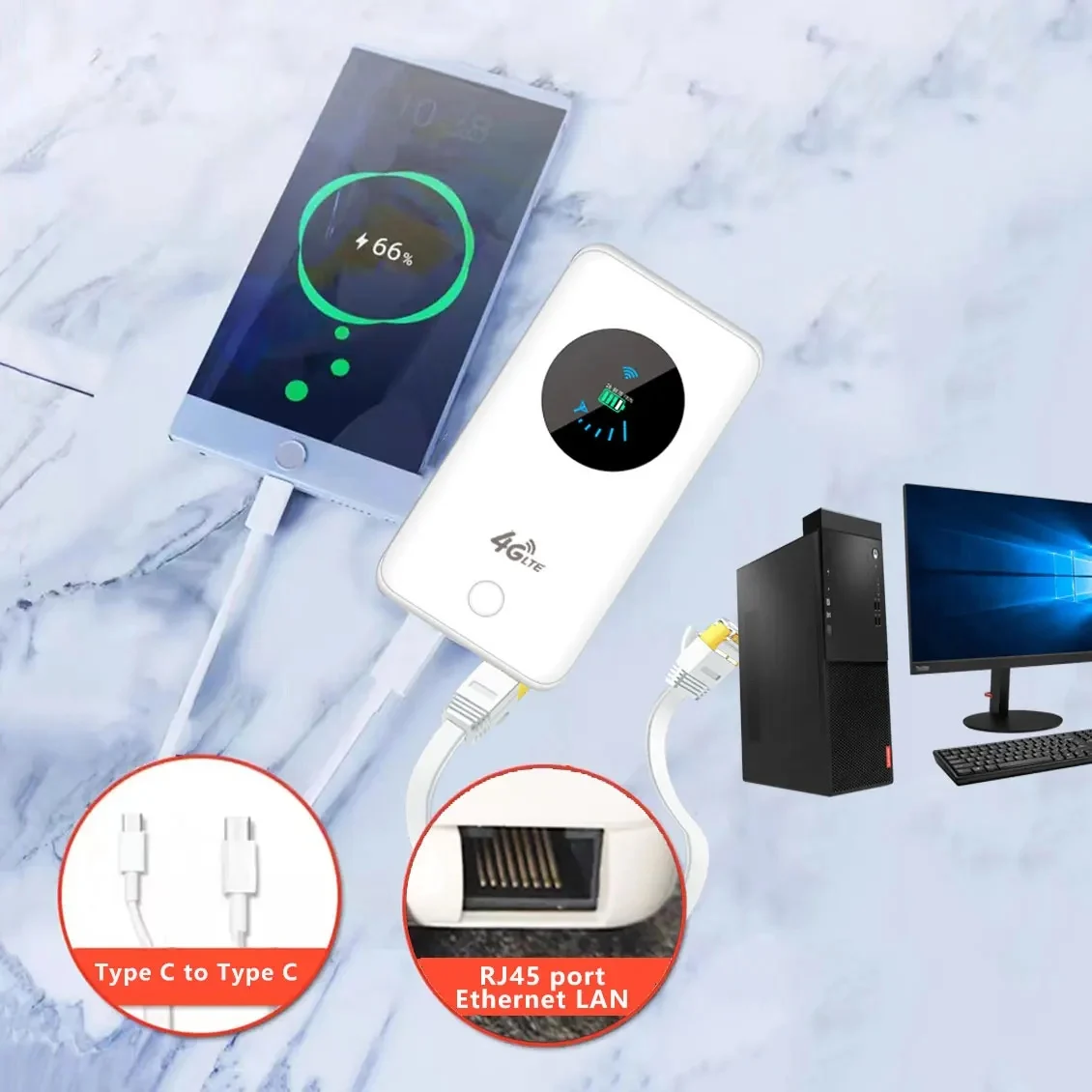 4G Power Bank Router 10000mah - 150mbps Portable LTE Mifi