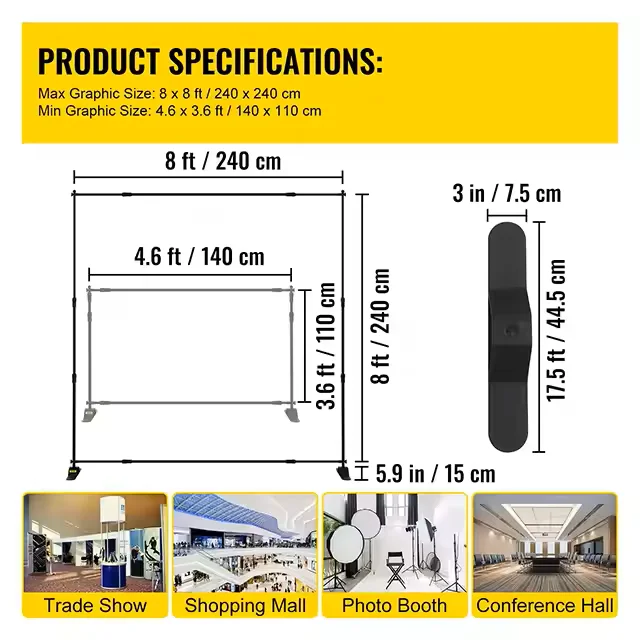 Ruiqi RQ-00153 Custom Heavy Duty Retractable Backdrop Stand Portable ...