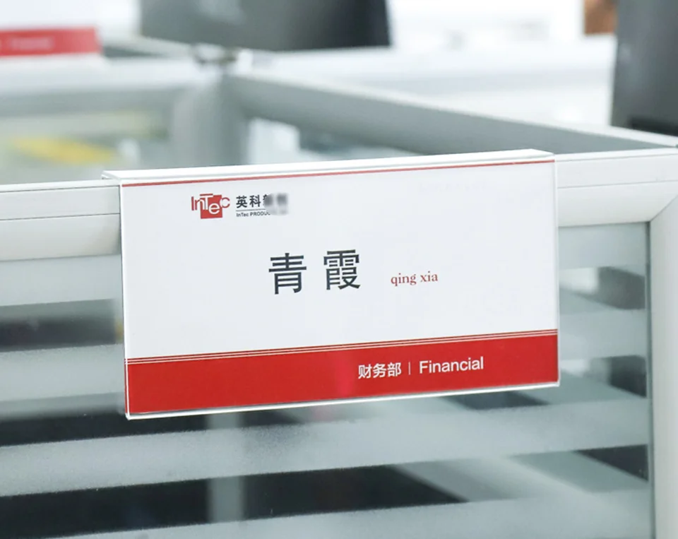 Transparent Acrylic Custom Logo Desktop Triangle Name Plate/sign For ...